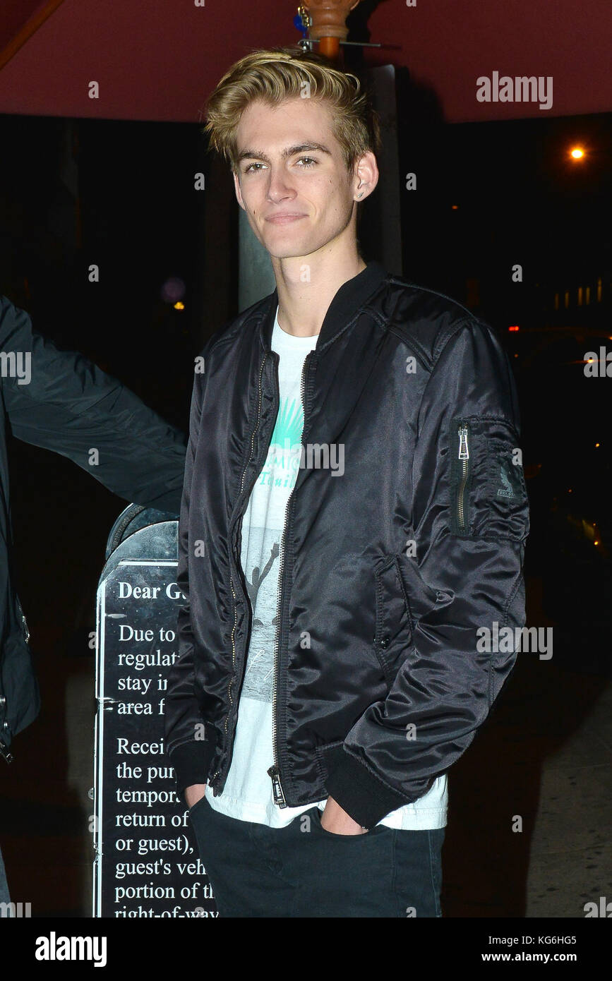 Rande Gerber and his son Presley Walker Gerber out for dinner at Craig ...