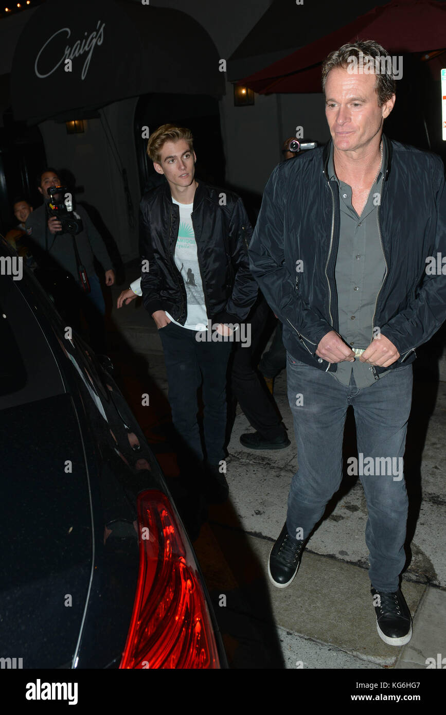 Rande Gerber and his son Presley Walker Gerber out for dinner at Craig ...