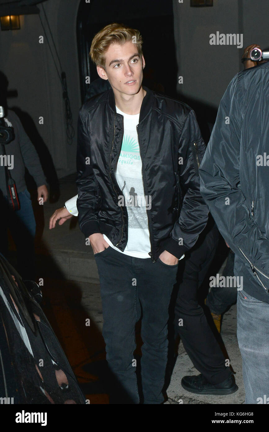 Rande Gerber and his son Presley Walker Gerber out for dinner at Craig ...