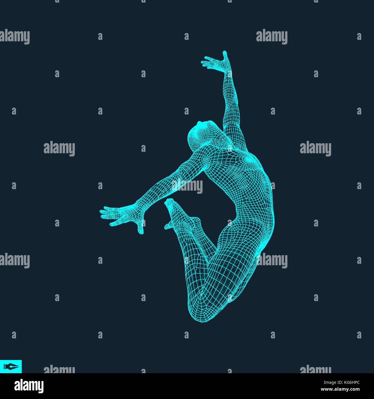 Gymnast. Man. 3D Model of Man. Human Body Model. Body Scanning. View of ...