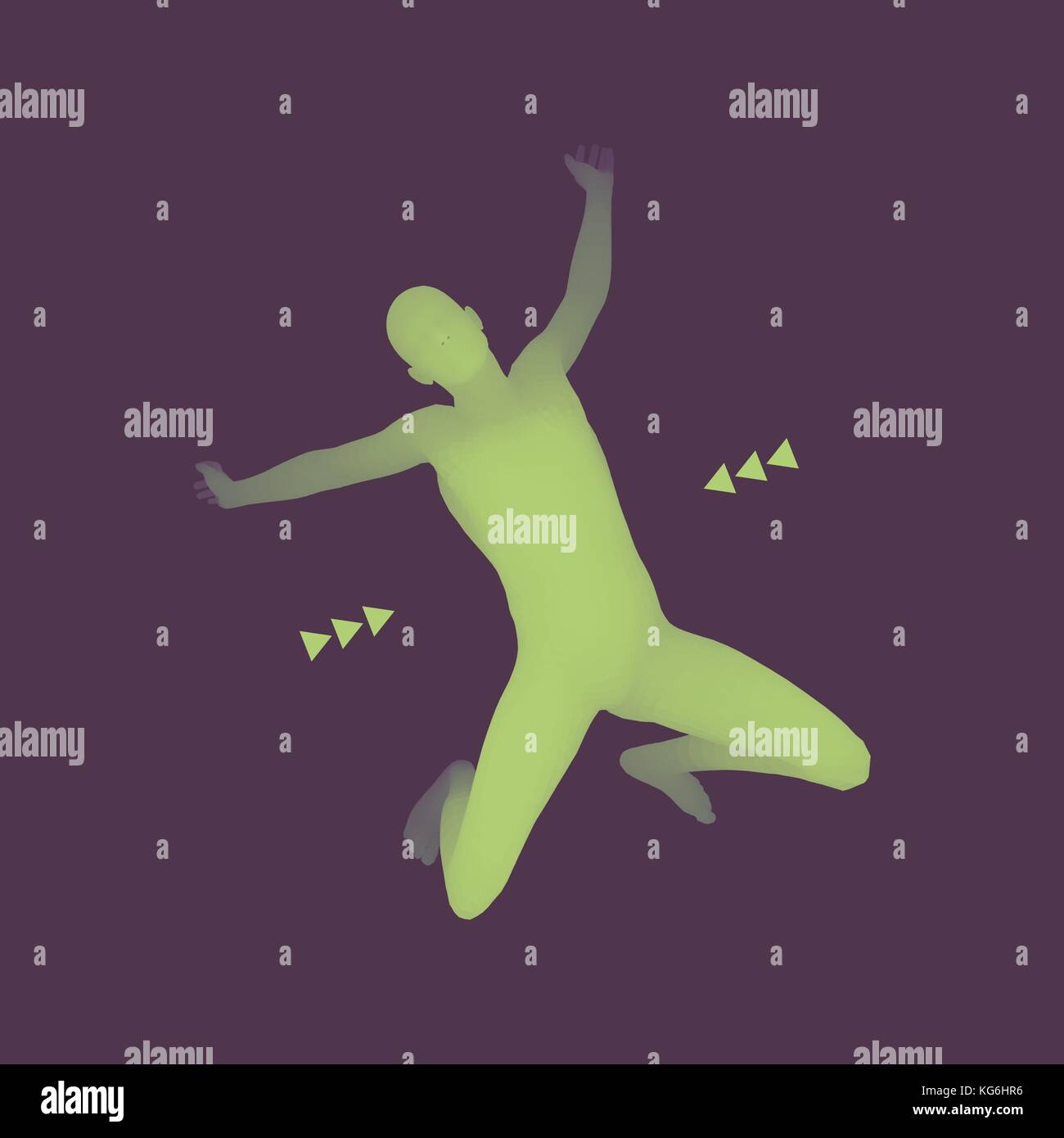 Jumping Man. 3D Model of Man. Human Body. Sport Symbol. Design Element ...