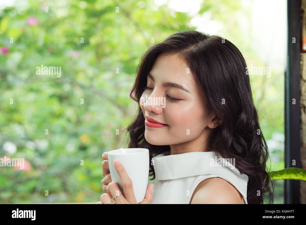 Drinking hands coffee window hi-res stock photography and images - Alamy