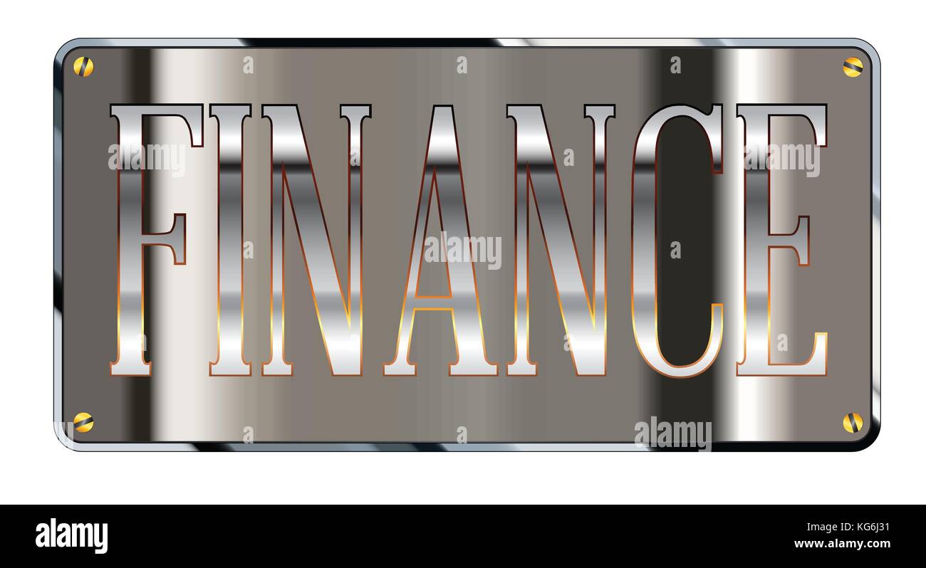 Silver finance department plaque over a white background Stock Vector ...