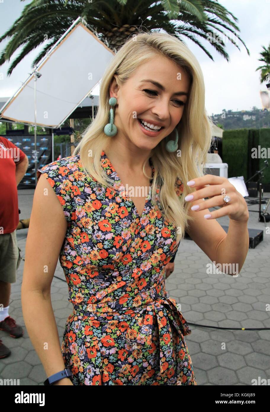 Julanne Hough arrives on the 'Extra' set at Universal Studios Featuring ...