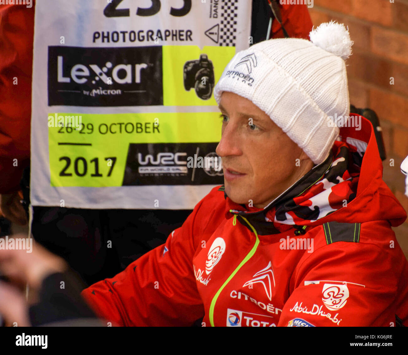 #9 Kris Meeke (GBR) of Citroën World Rally Team greets fans prior to ...