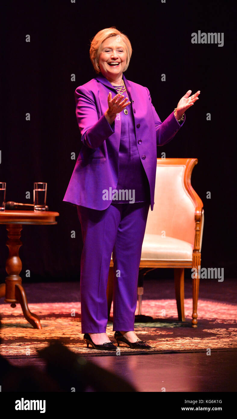 Former U.S. Secretary of State Hillary Clinton onstage speaking during ...