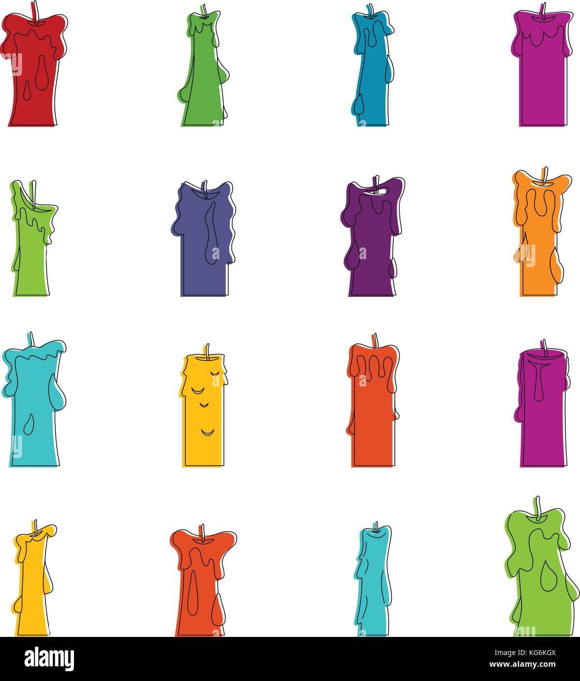 Candle forms icons doodle set Stock Vector Image & Art - Alamy