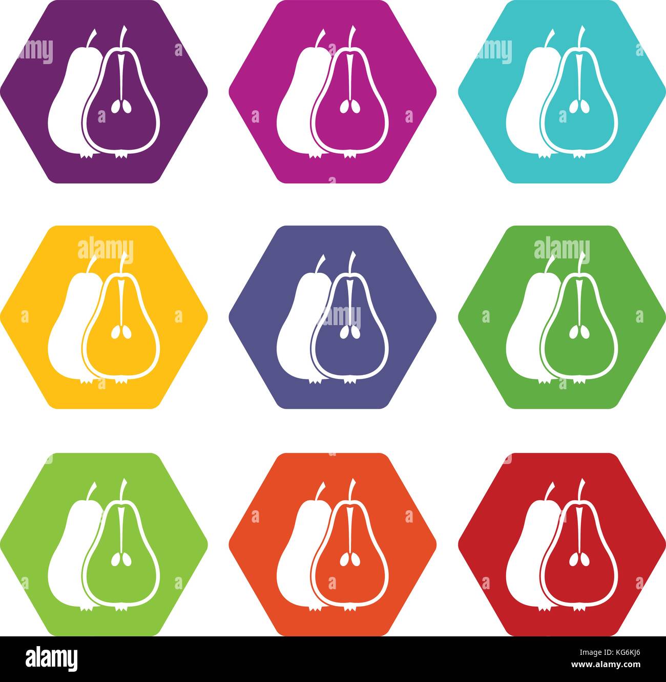 Pear icon set color hexahedron Stock Vector Image & Art - Alamy