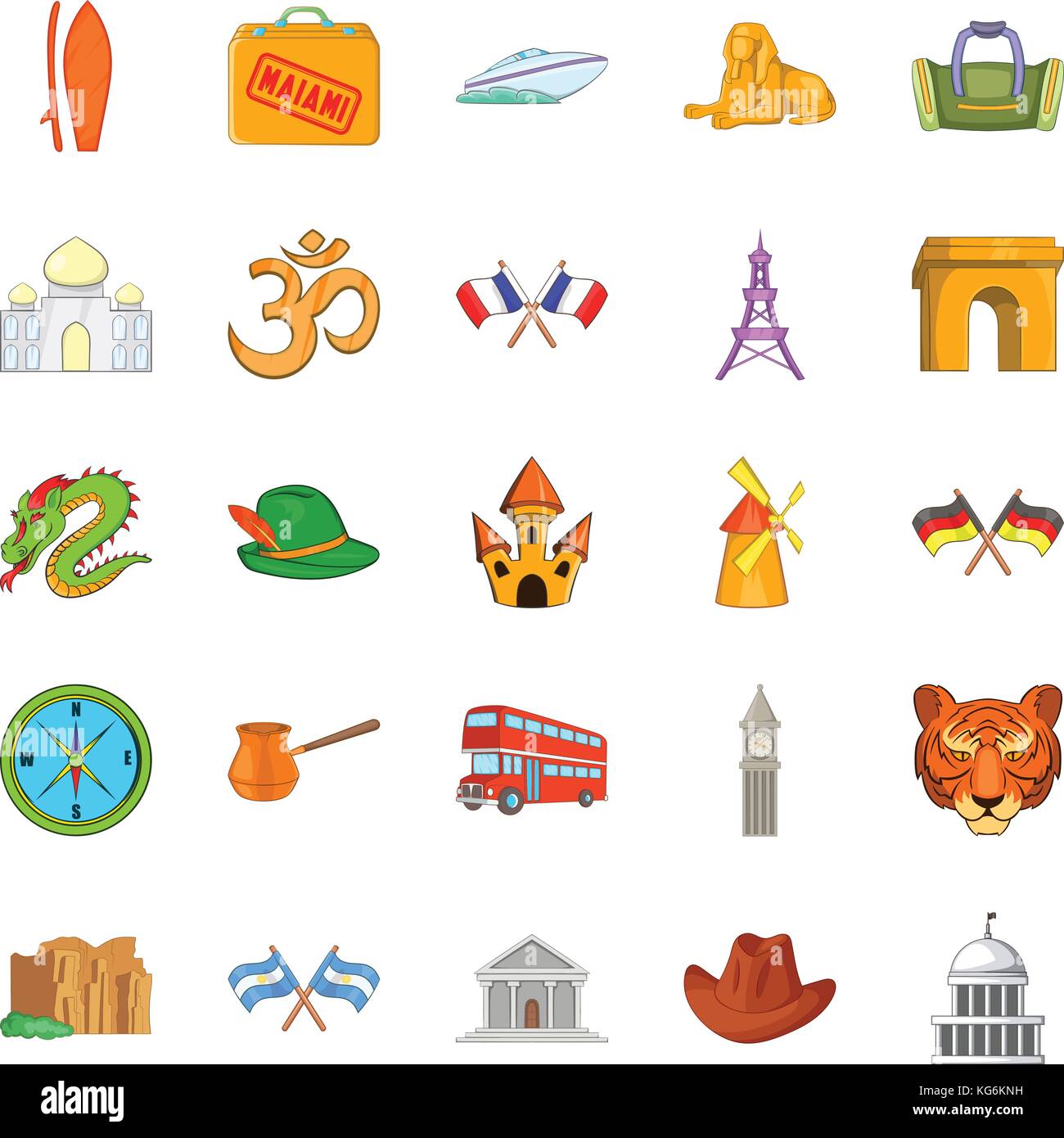 Excursion trip icons set, cartoon style Stock Vector Image & Art - Alamy