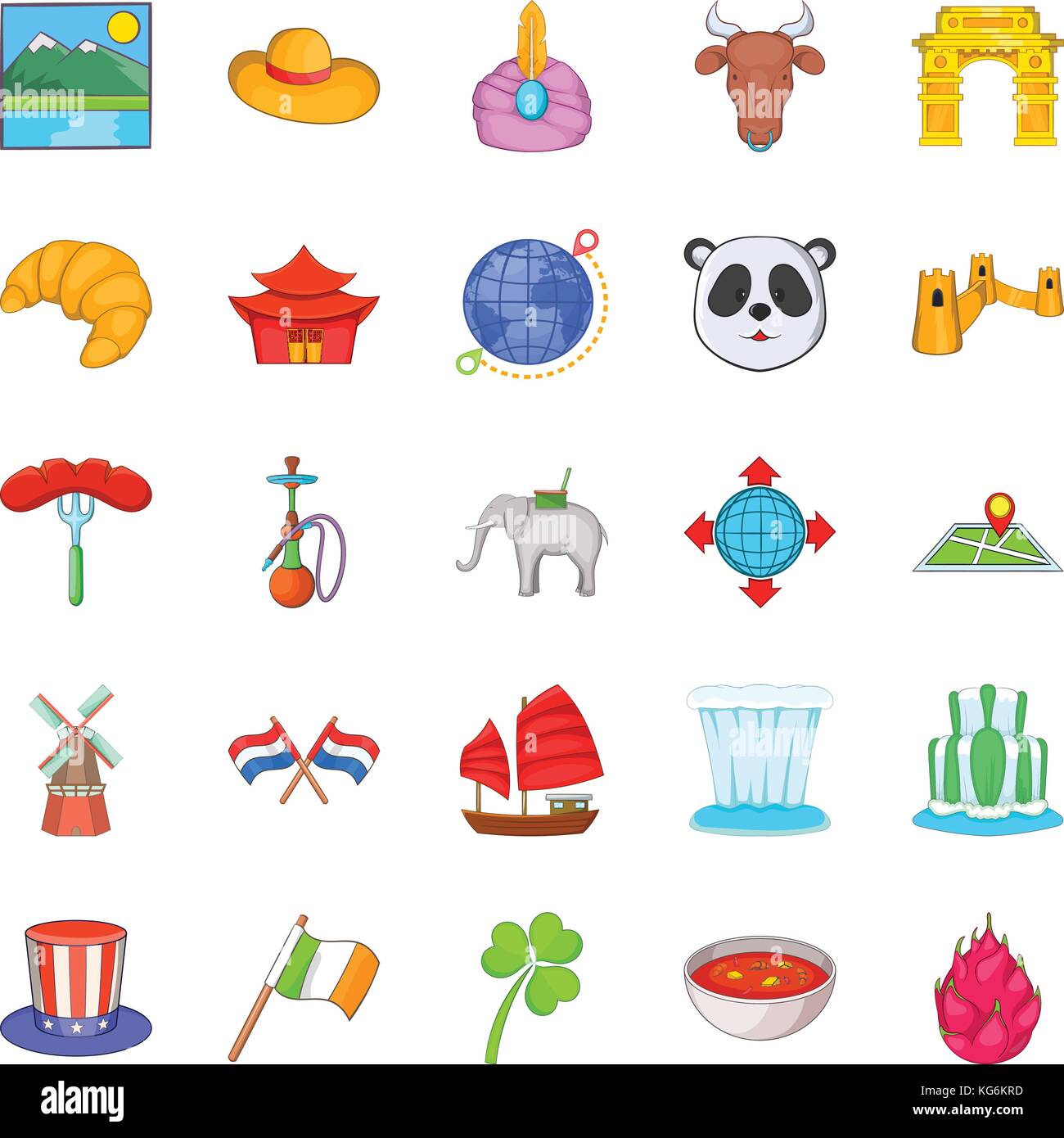 Countries of the world icons set, cartoon style Stock Vector Image ...