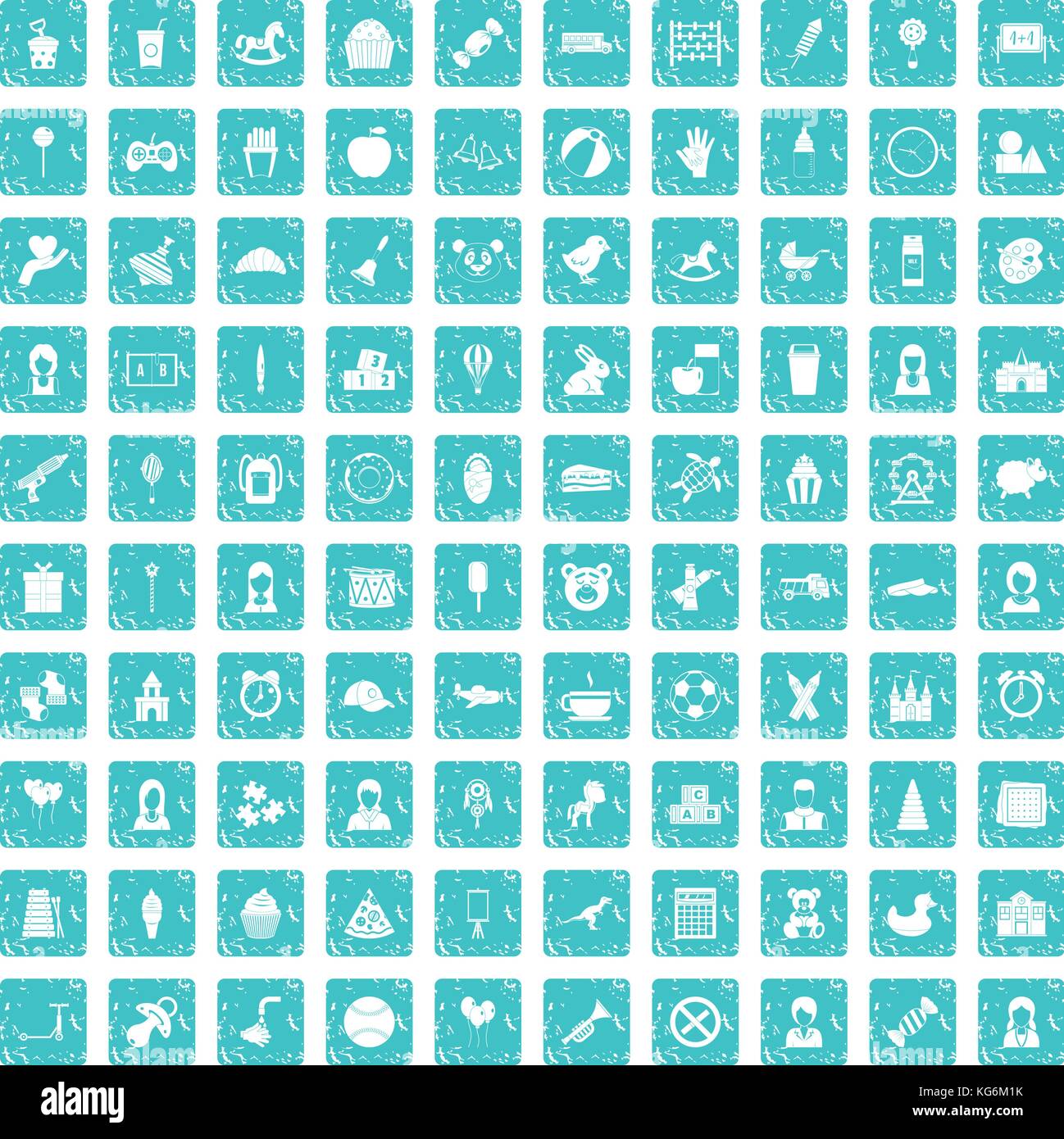 100 child center icons set grunge blue Stock Vector Image & Art - Alamy