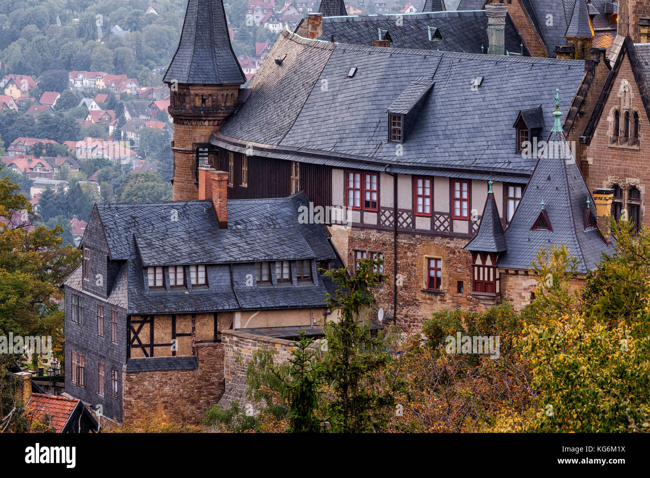 Blick auf das Schloss Wernigerode Harz Stock Photo - Alamy