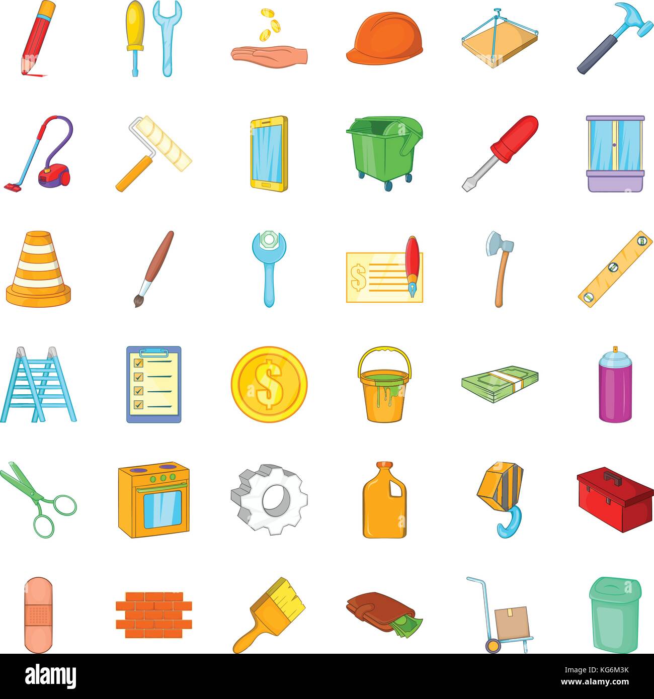 Basket icons set, cartoon style Stock Vector Image & Art - Alamy