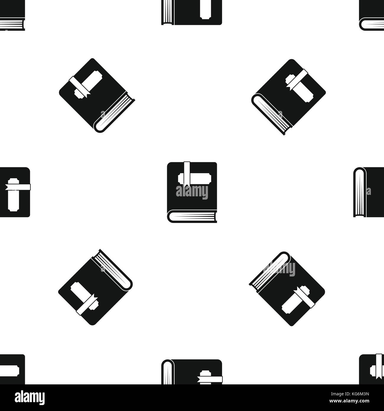 Thick book with bookmark pattern seamless black Stock Vector Image ...