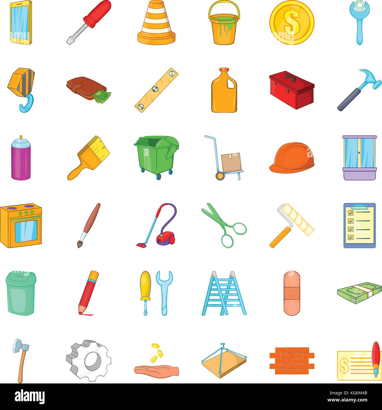 Wall icons set, cartoon style Stock Vector Image & Art - Alamy