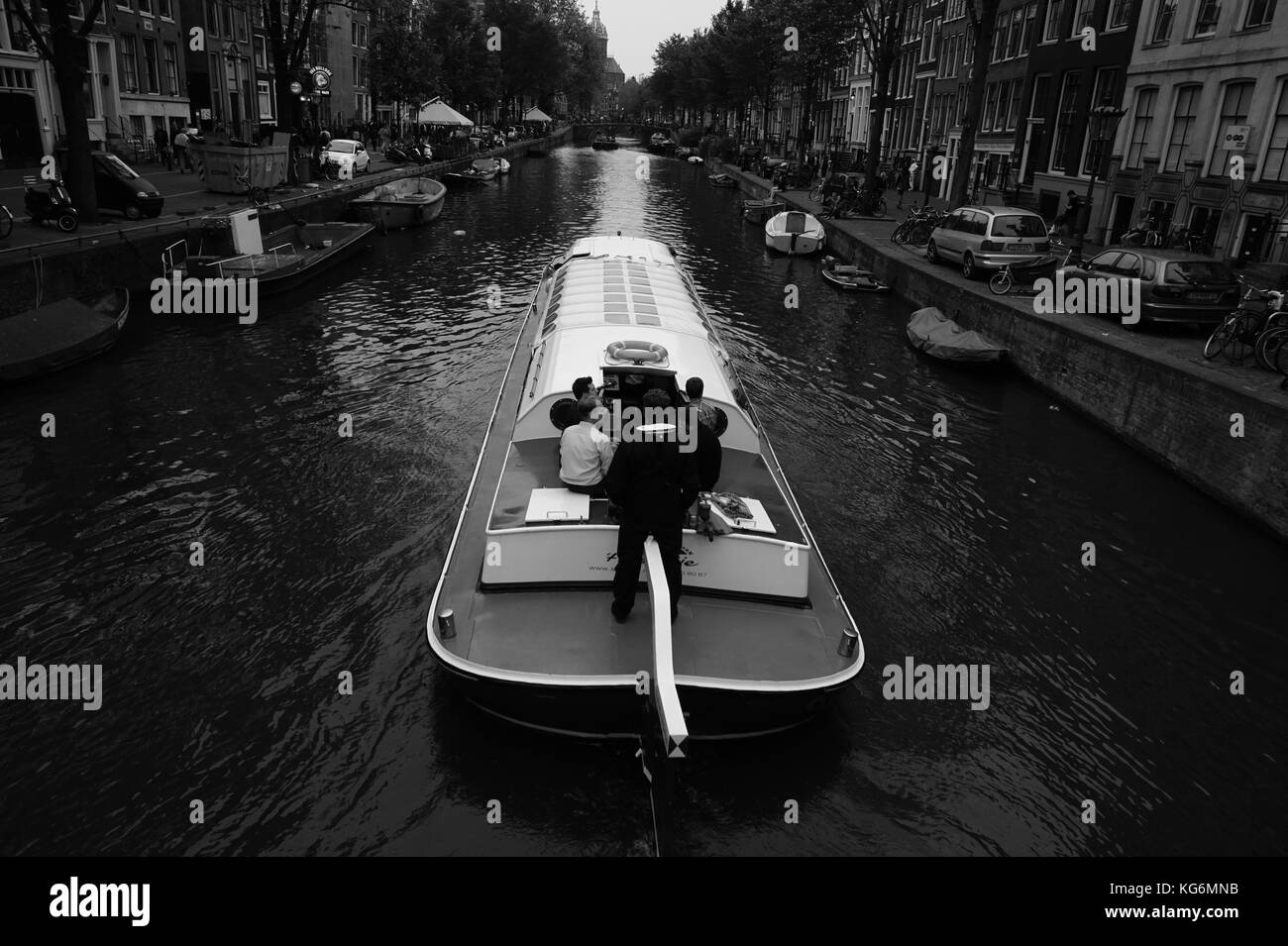 Beautiful reflection houses in river Black and White Stock Photos ...