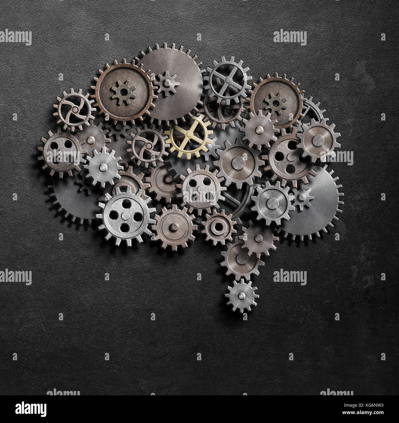 Brain gears and cogs model 3d illustration Stock Photo - Alamy