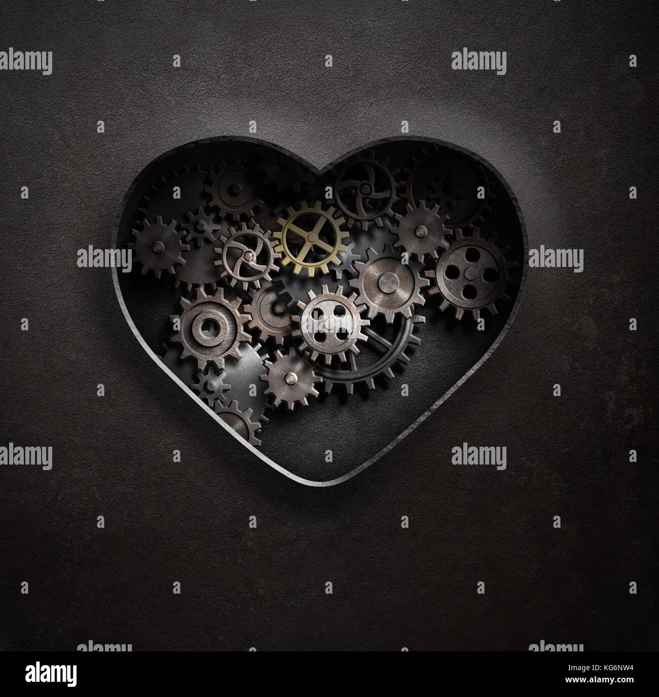3d metal heart hi-res stock photography and images - Alamy