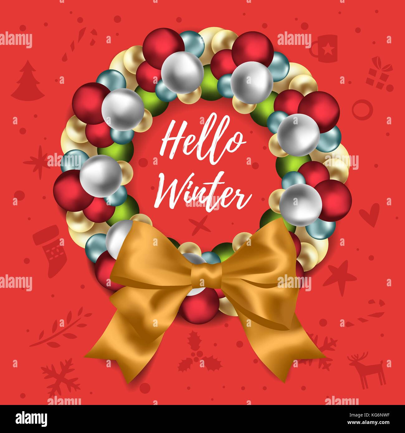 Wreath vector christmas frame Stock Vector Images - Alamy
