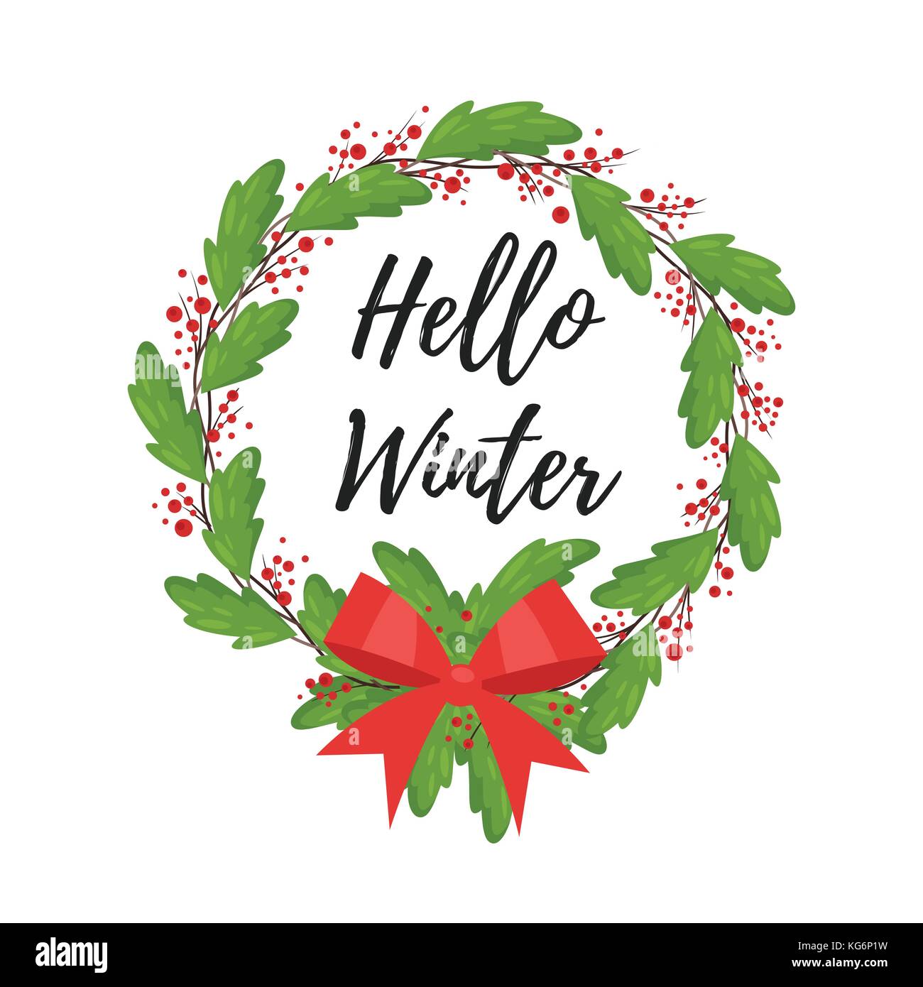 Cartoon christmas wreath new Cut Out Stock Images & Pictures - Alamy