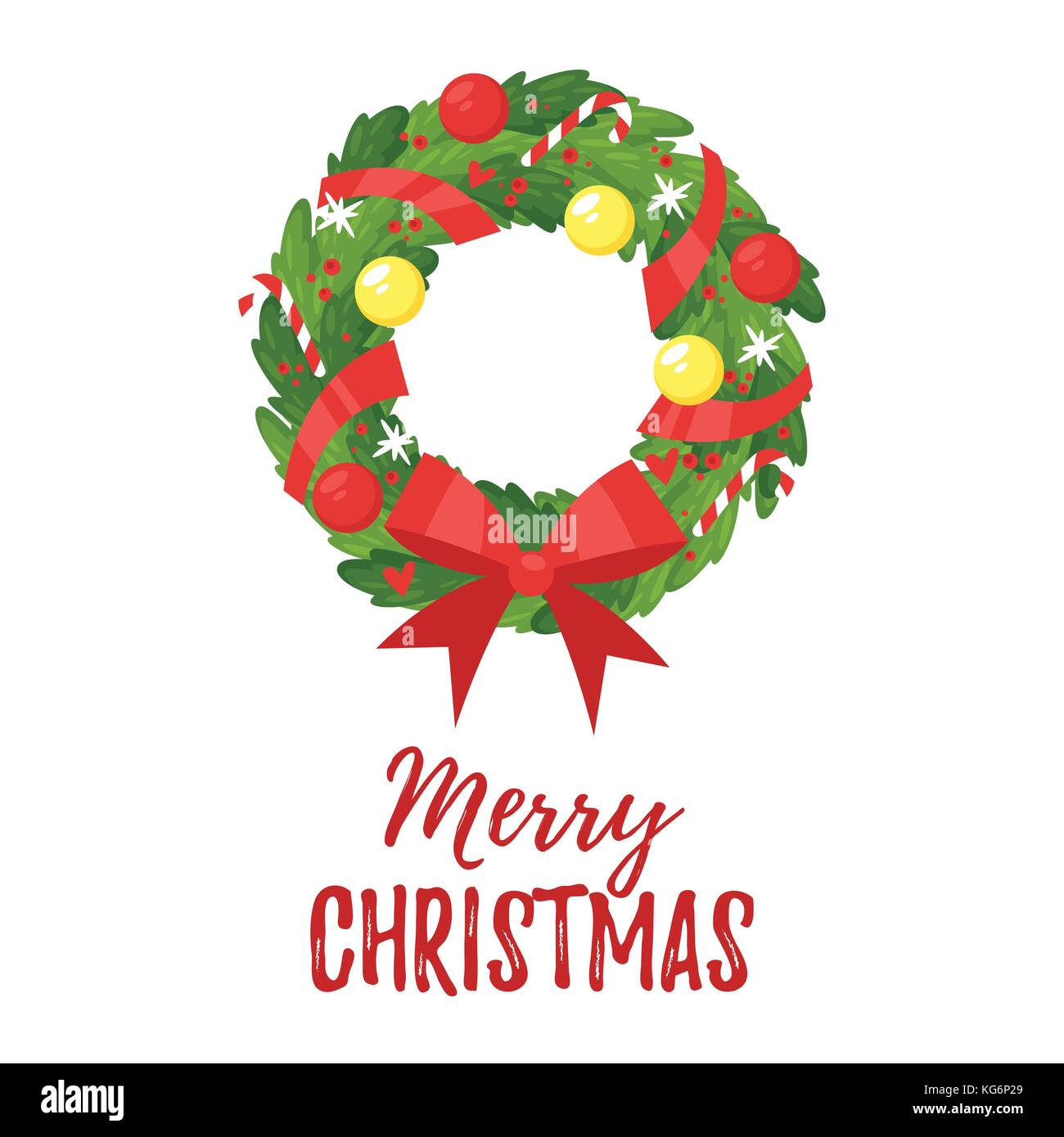 Cartoon christmas wreath new Cut Out Stock Images & Pictures - Alamy