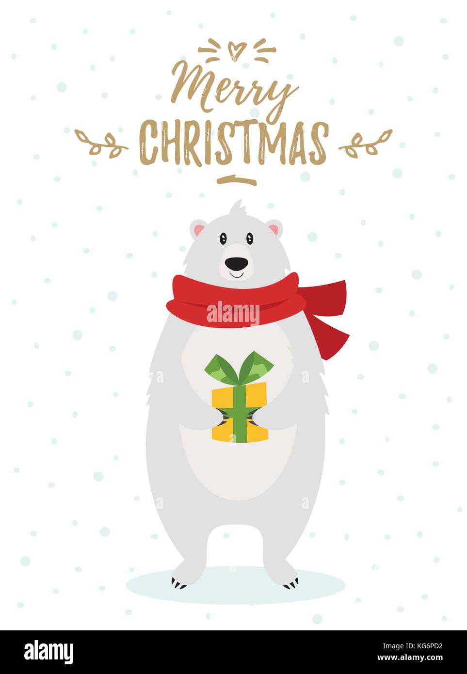 Happy merry christmas card bear Cut Out Stock Images & Pictures - Alamy