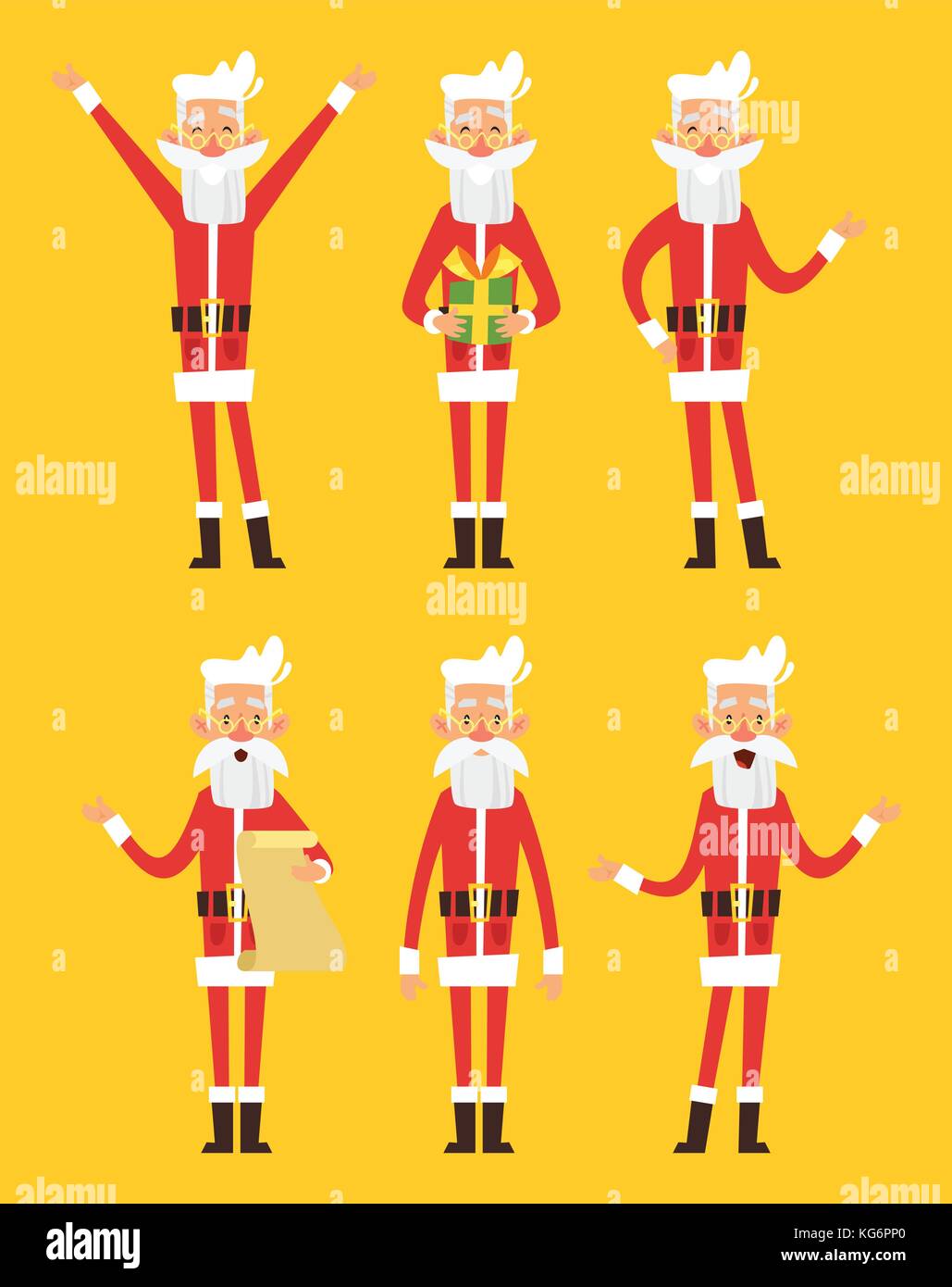 set of Santa Claus Stock Vector Image & Art - Alamy