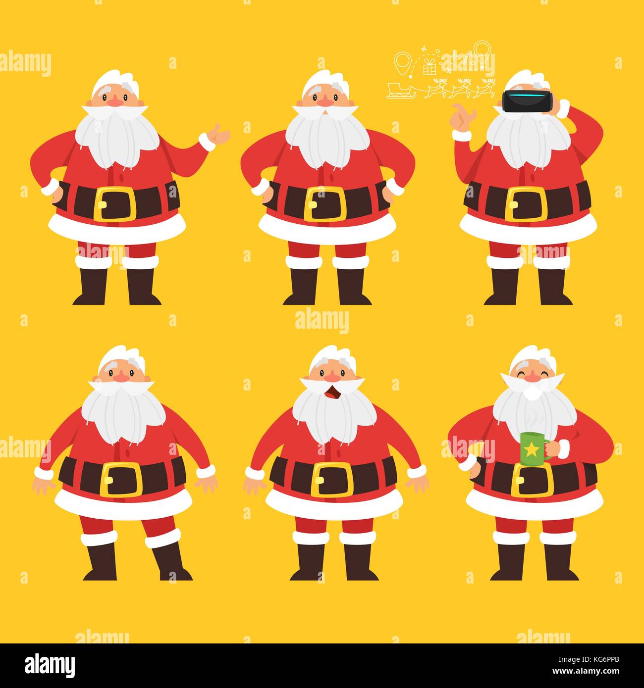 set of Santa Claus Stock Vector Image & Art - Alamy