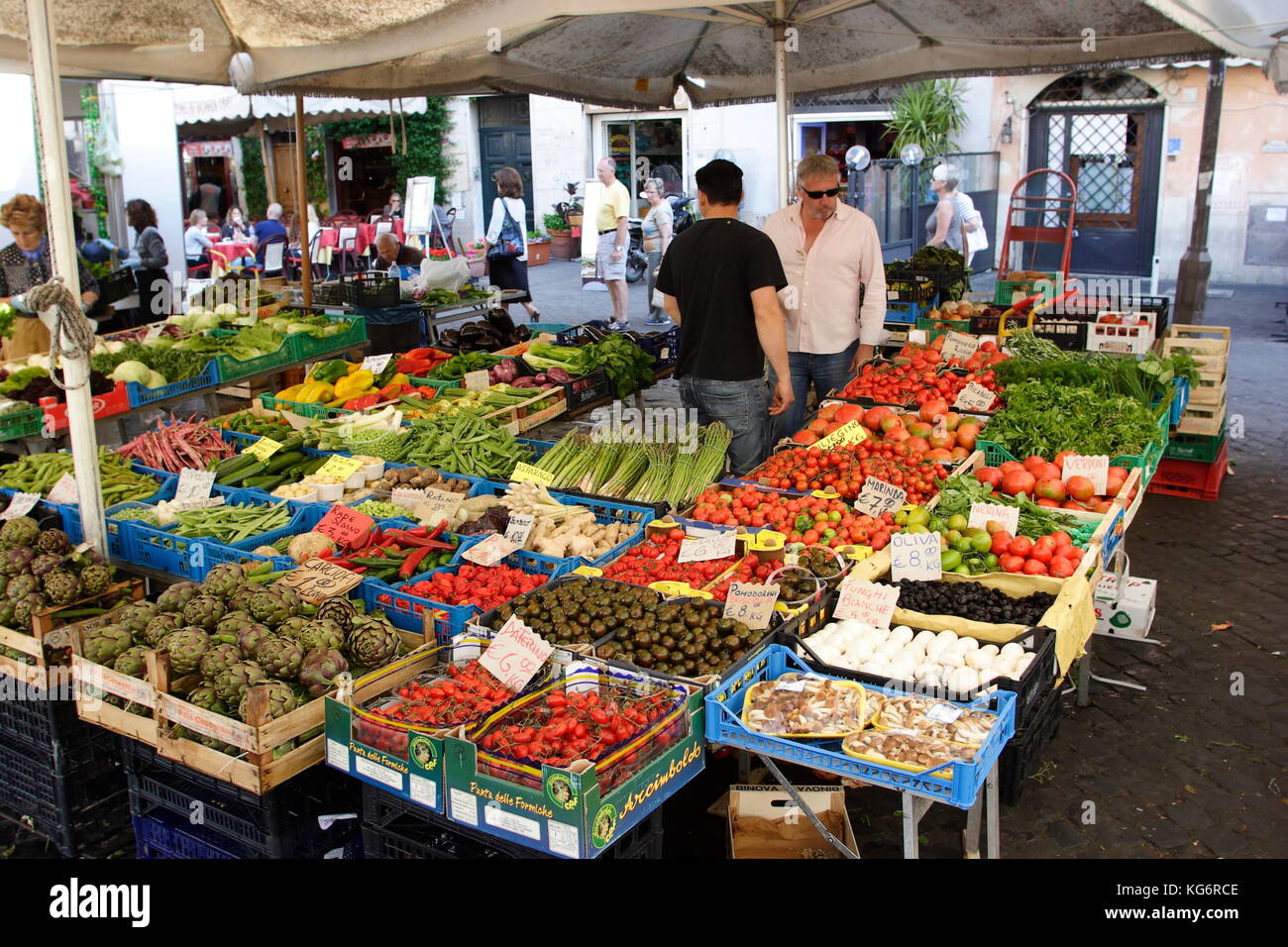 Vegetable market stall, Rome, Italy Stock Photo - Alamy
