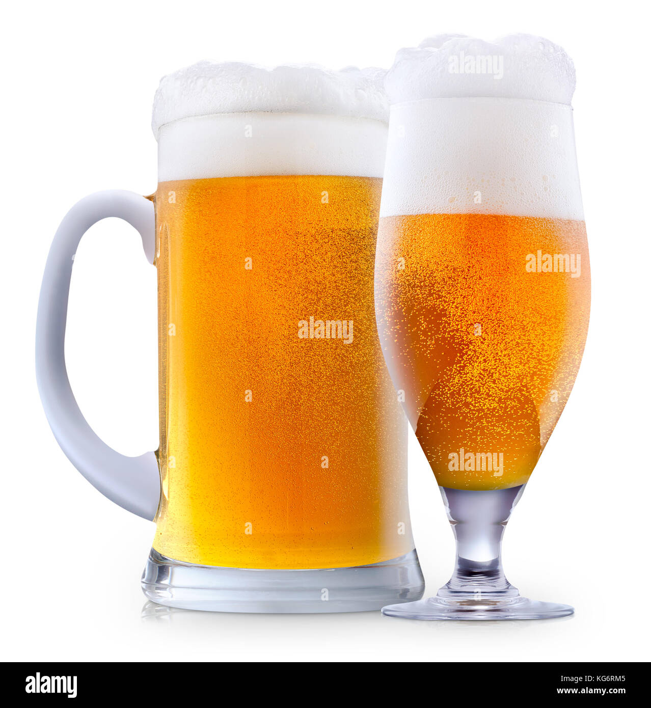 Mug of frosty beer with foam Stock Photo - Alamy