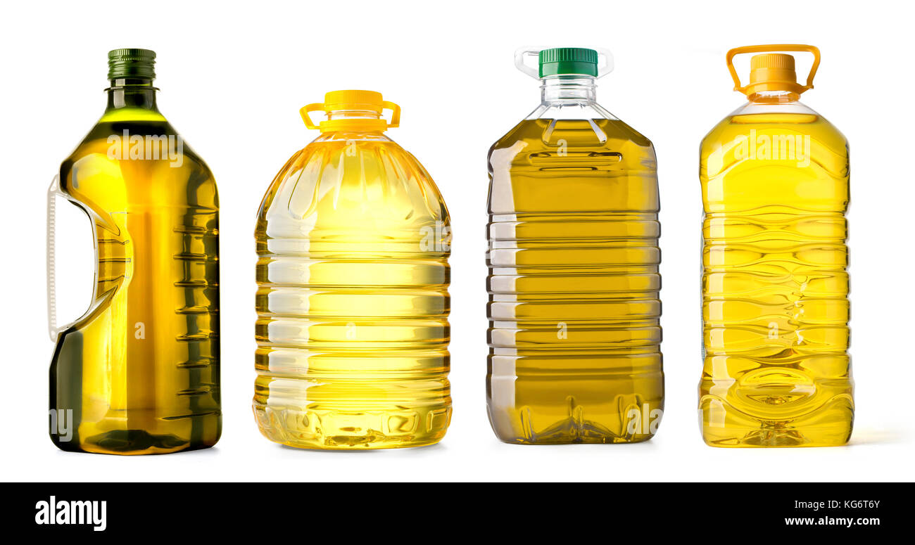 bottle oil plastic big on white background Stock Photo - Alamy