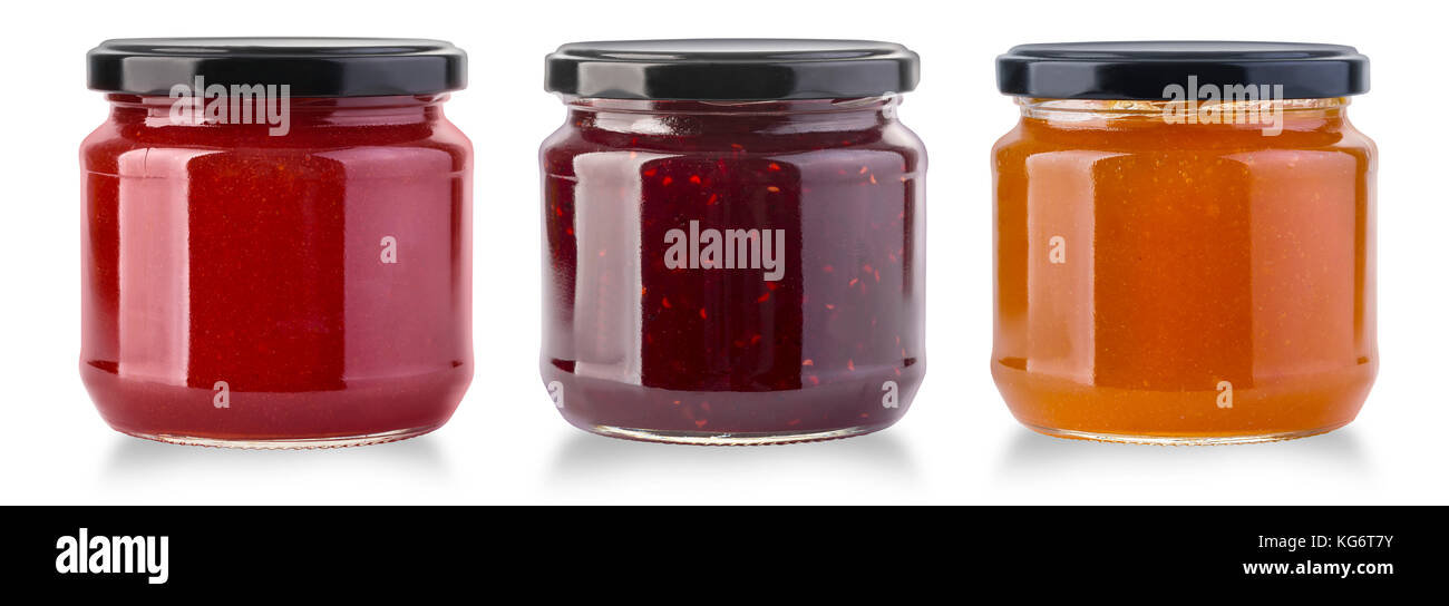 Jam jar isolated on white background Stock Photo - Alamy