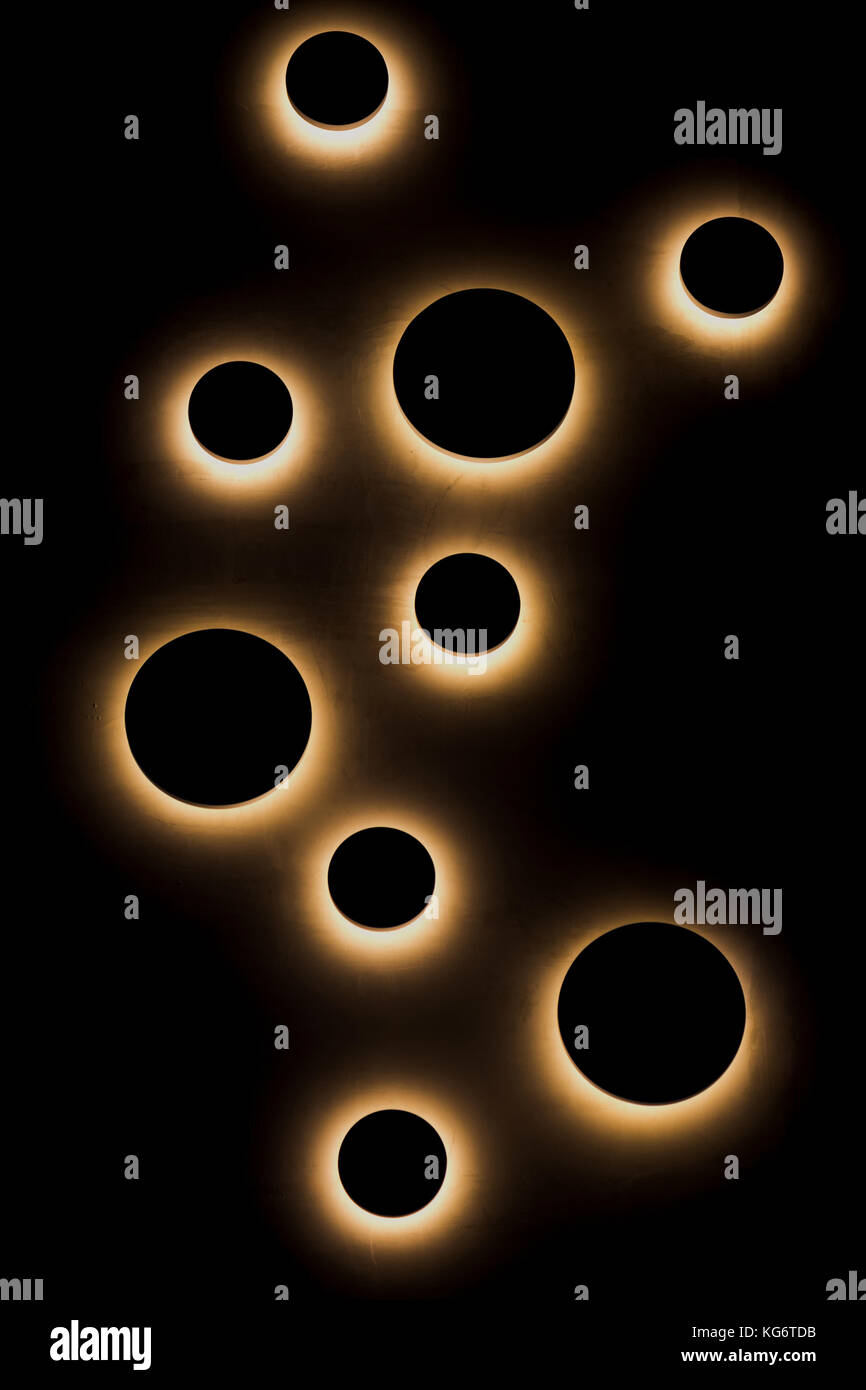 abstract lighting on the black wall background. interior lighting ...