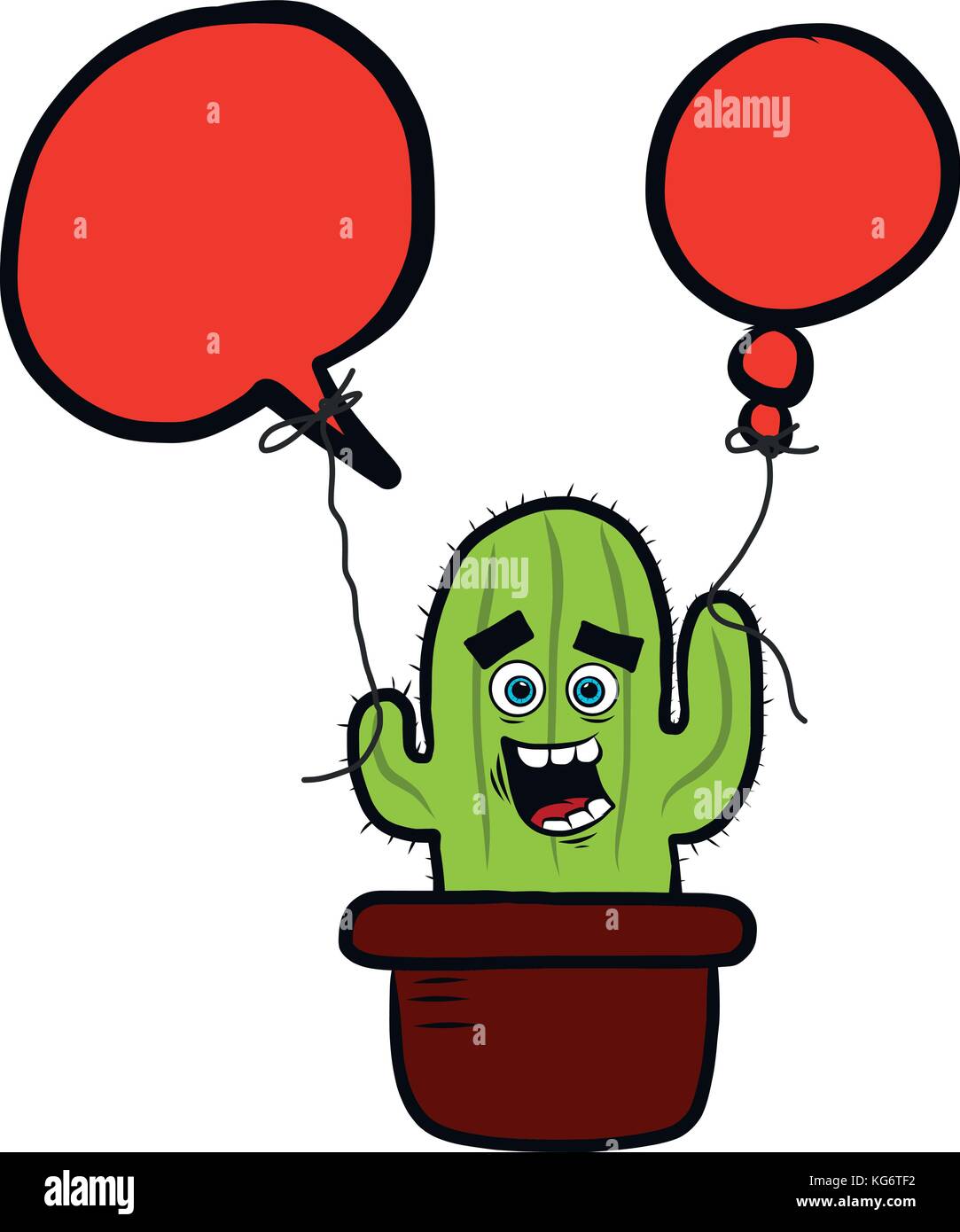 happy cactus drawing Stock Vector Image & Art - Alamy