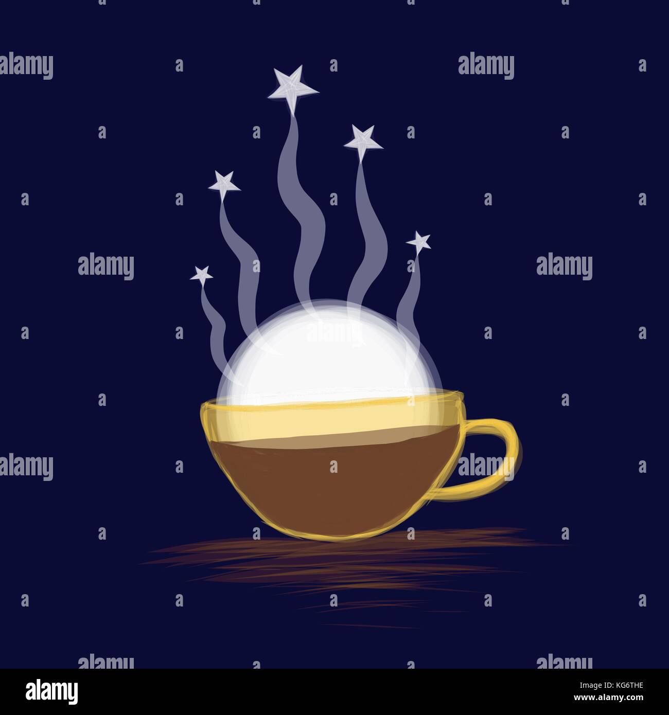 night and coffee draw Stock Vector Image & Art - Alamy