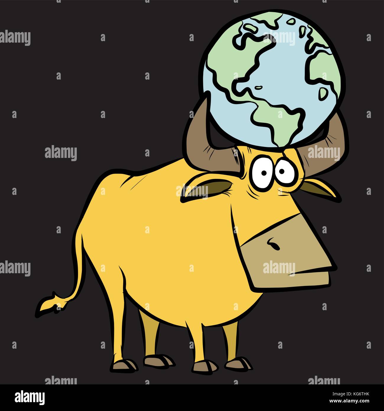 ox and world draw Stock Vector Image & Art - Alamy