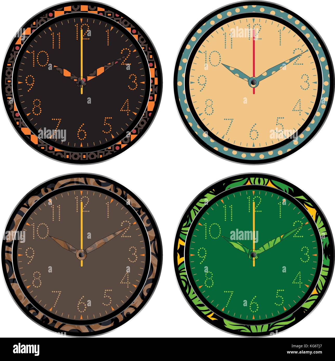Clock draw Stock Vector Images - Alamy