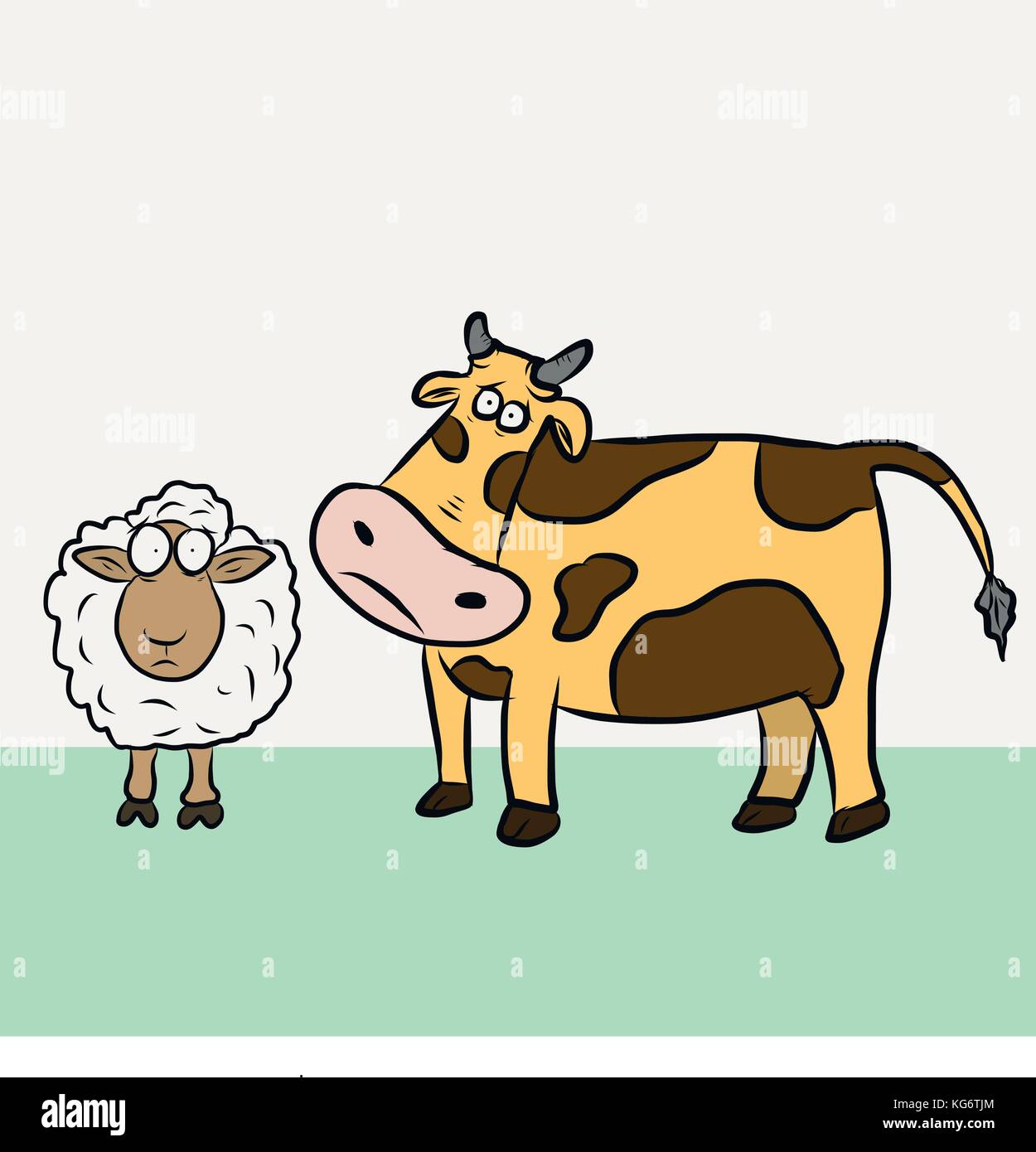 sheep and cow draw Stock Vector Image & Art - Alamy