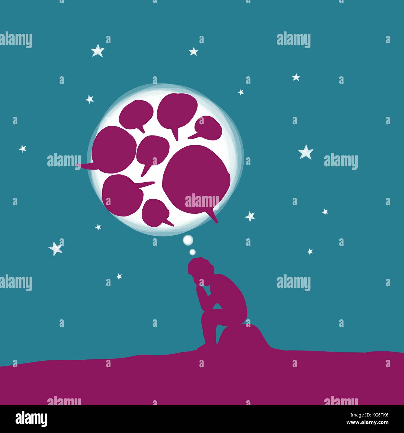 Thought thoughtful think thinking Stock Vector Images - Alamy