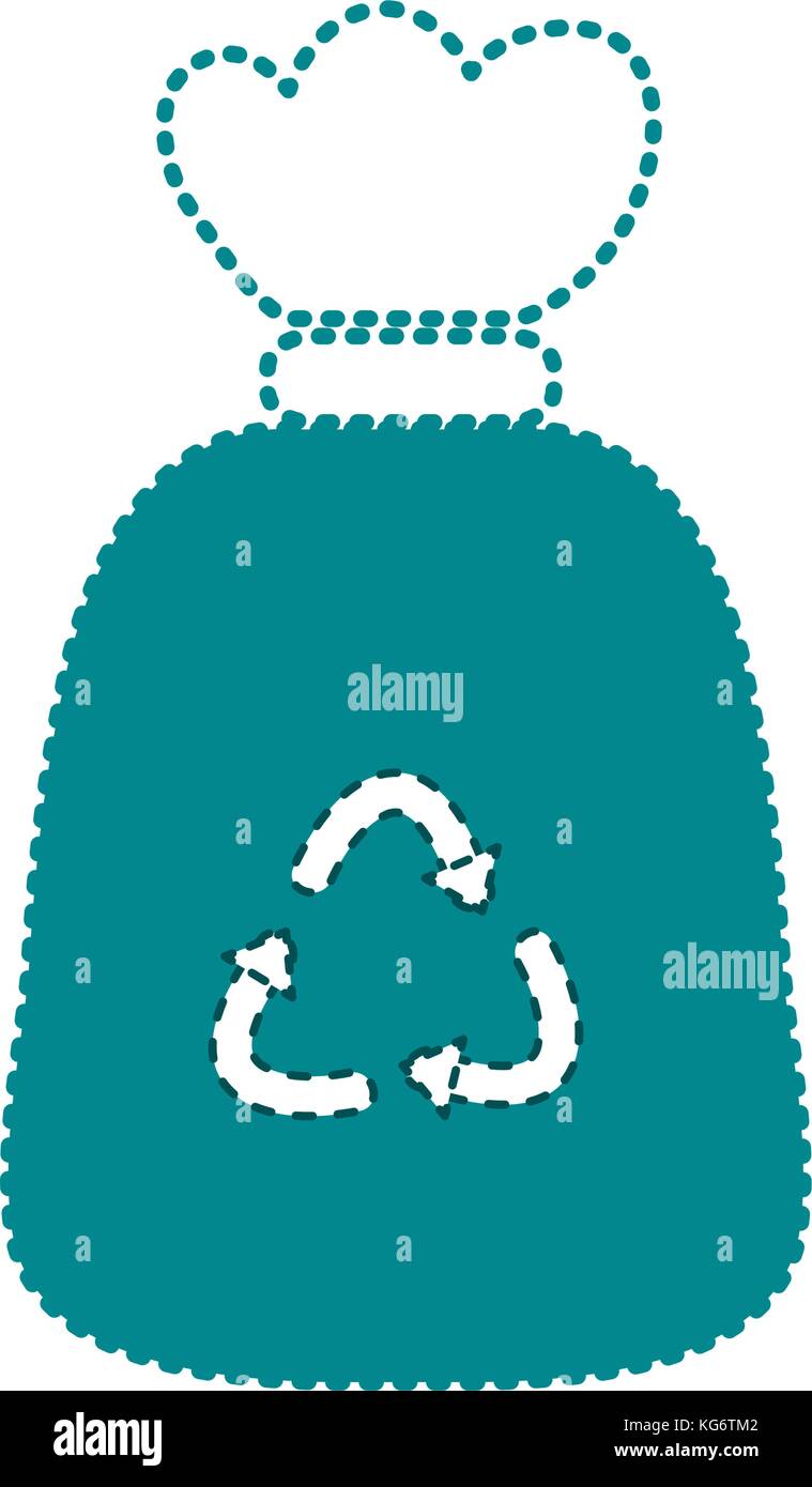 dotted shape garbage bag object with biodegradable trash vector ...