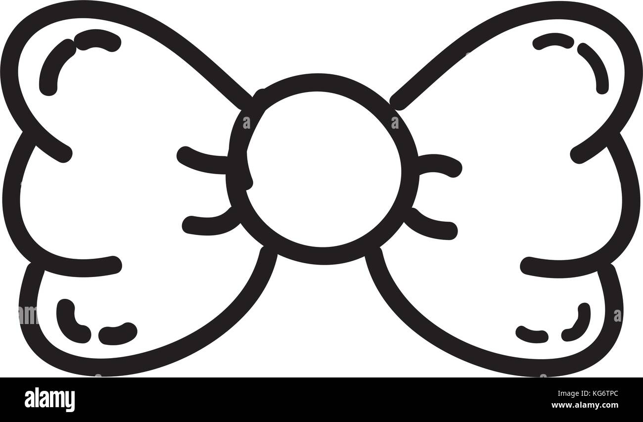 line cute ribbon bow decoration design vector illustration Stock Vector ...