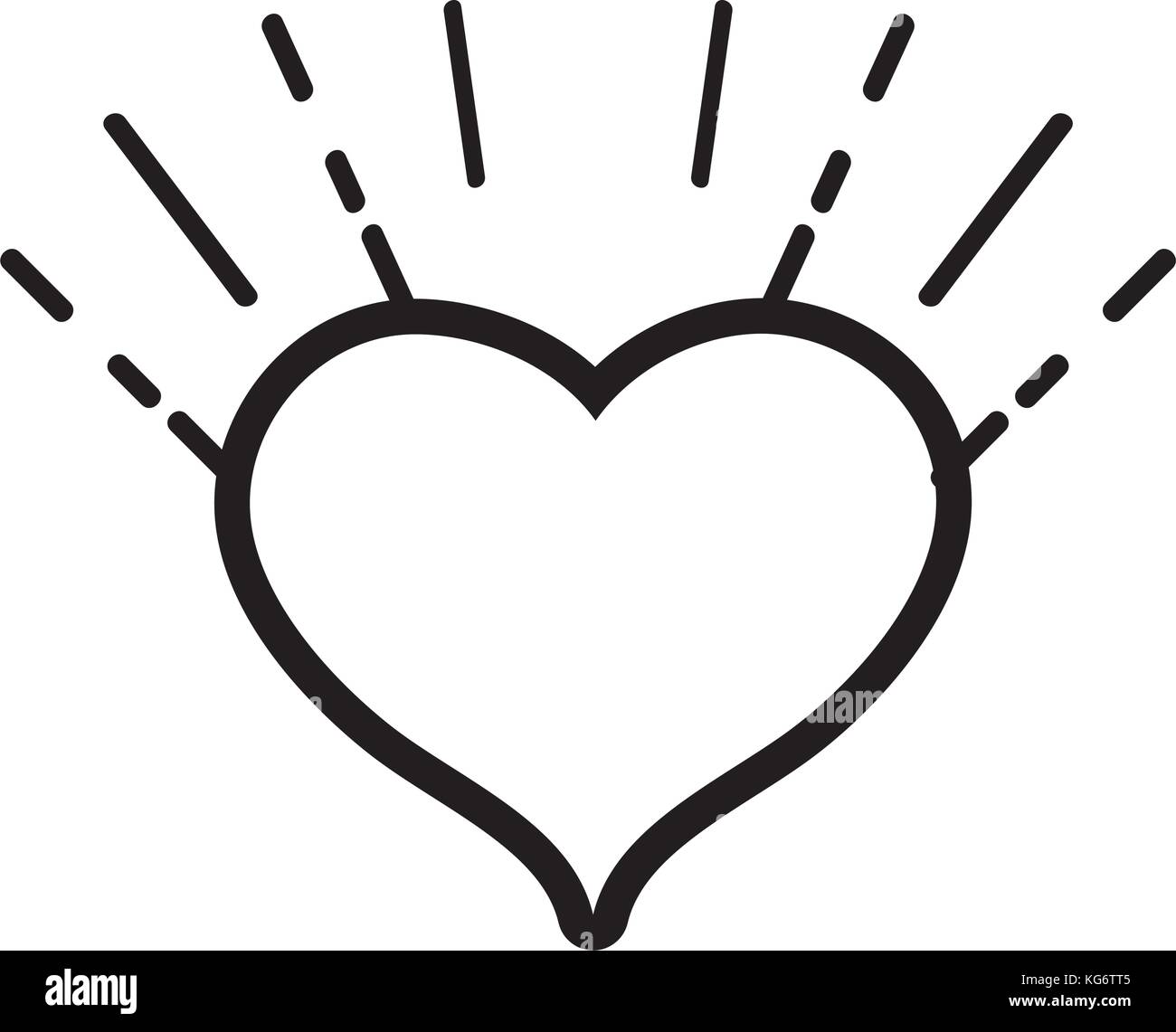 line cute heart sign love decoration design vector illustration Stock ...