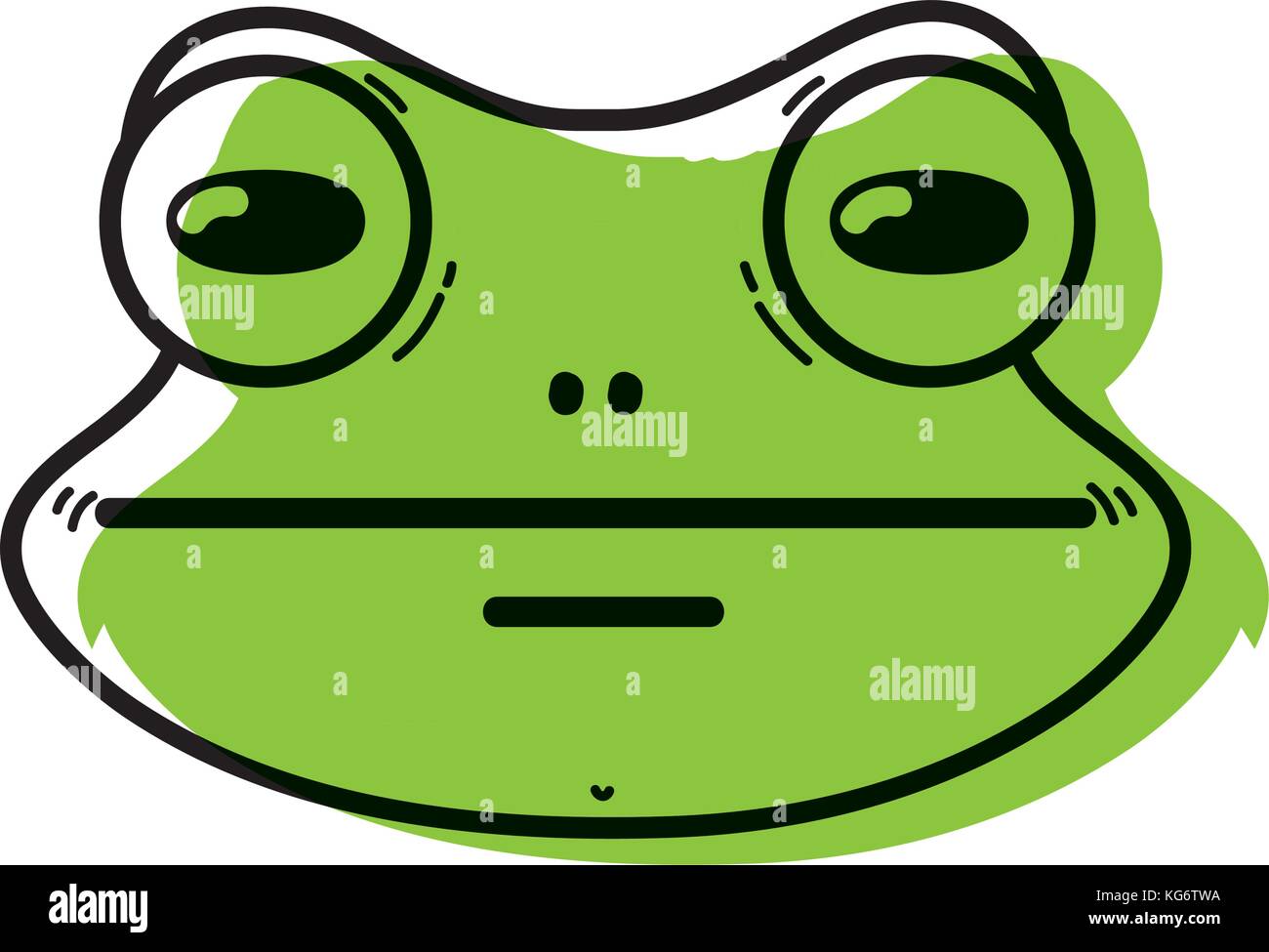 color cute frog head wild animal vector illustration Stock Vector Image ...