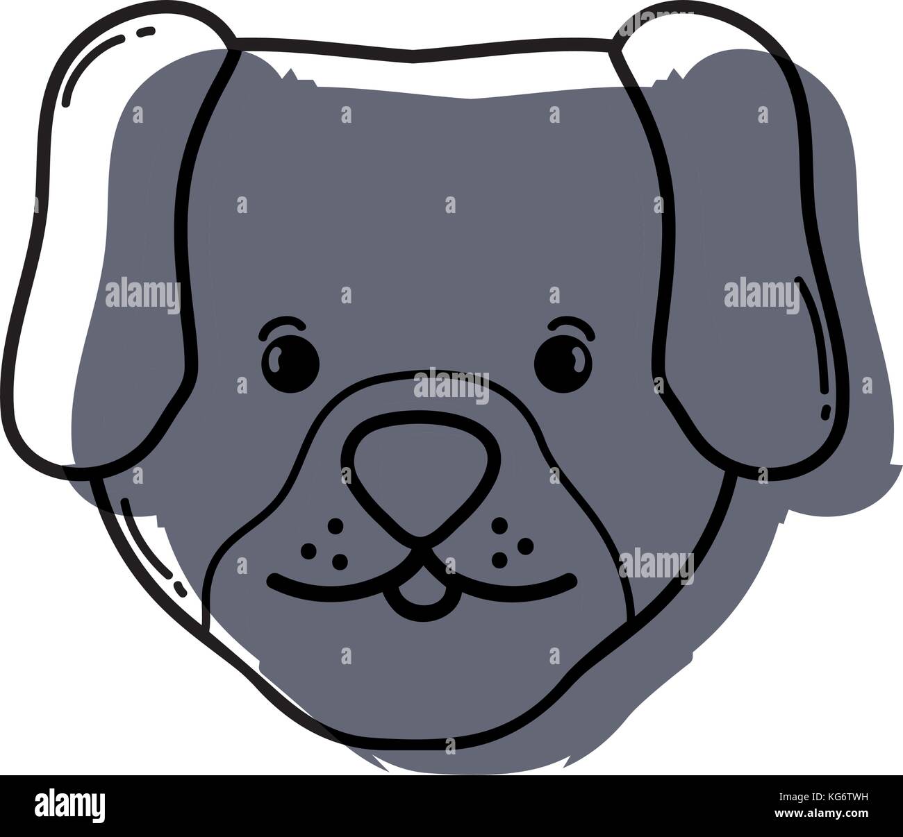 color cute dog head pet animal vector illustration Stock Vector Image ...