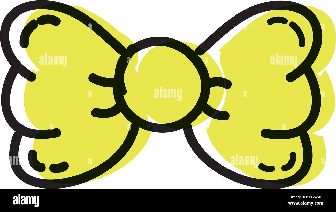 color cute ribbon bow decoration design vector illustration Stock ...