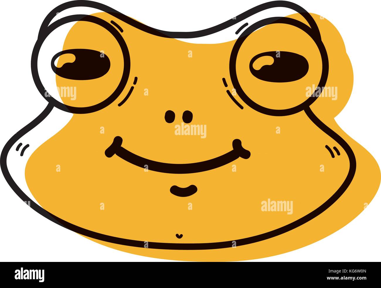 color cute frog head wild animal vector illustration Stock Vector Image ...