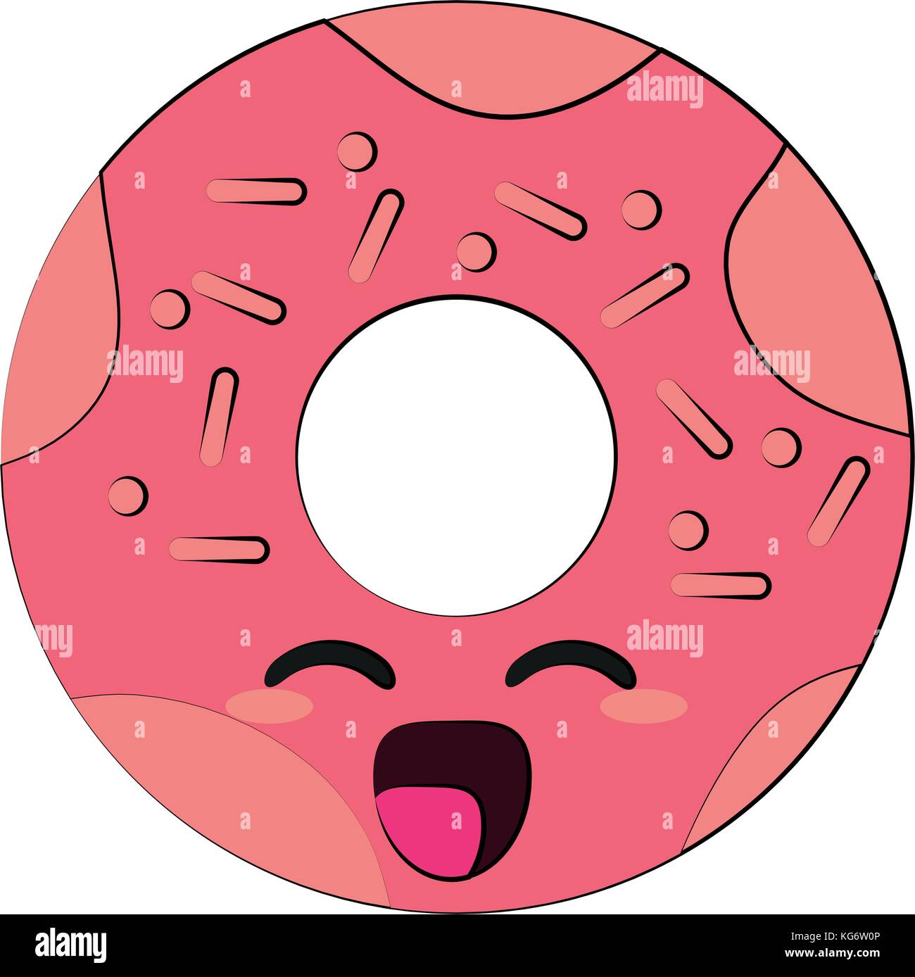 Delicious donut dessert cute kawaii cartoon Stock Vector Image & Art ...