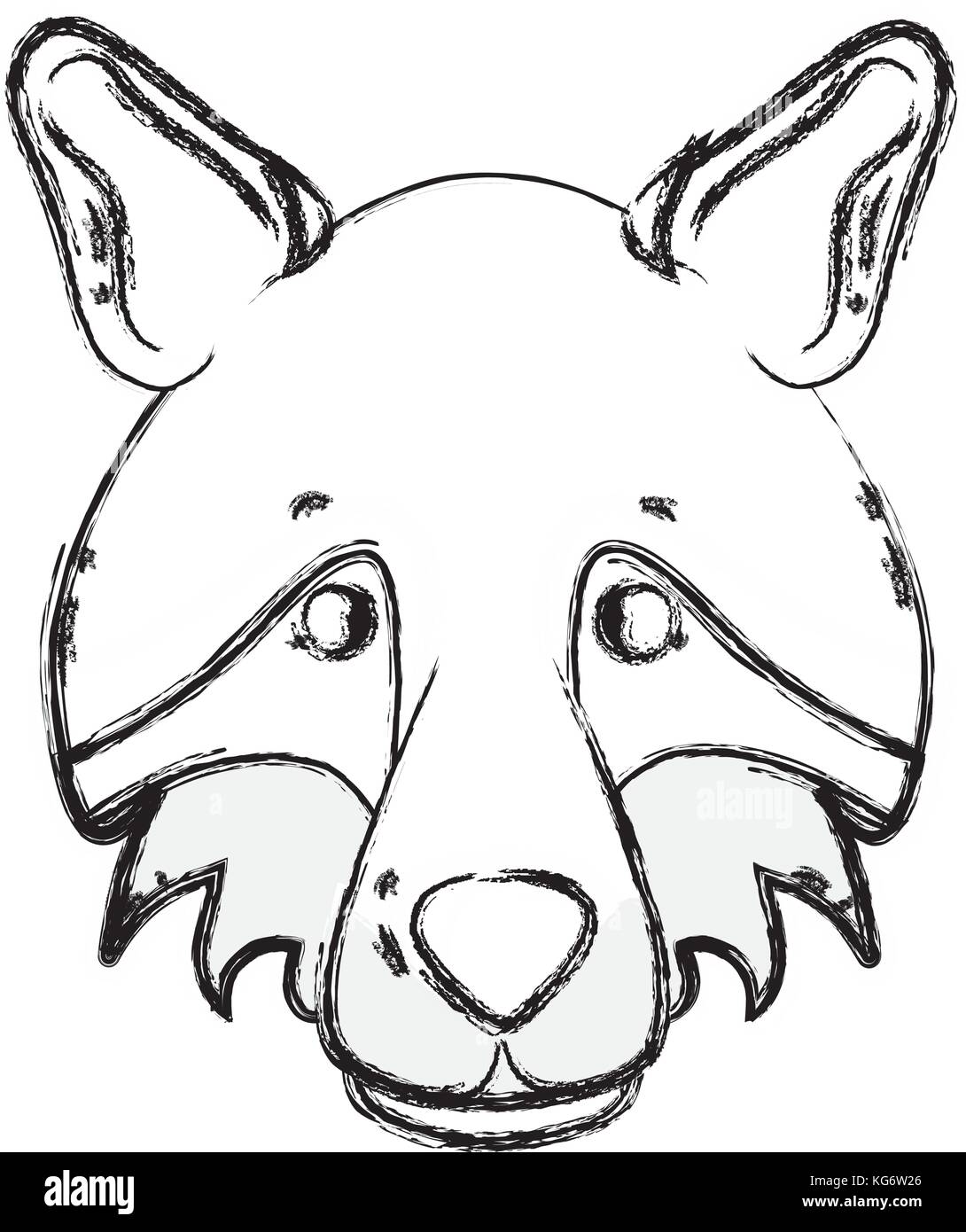 figure cute wolf head wild animal vector illustration Stock Vector ...