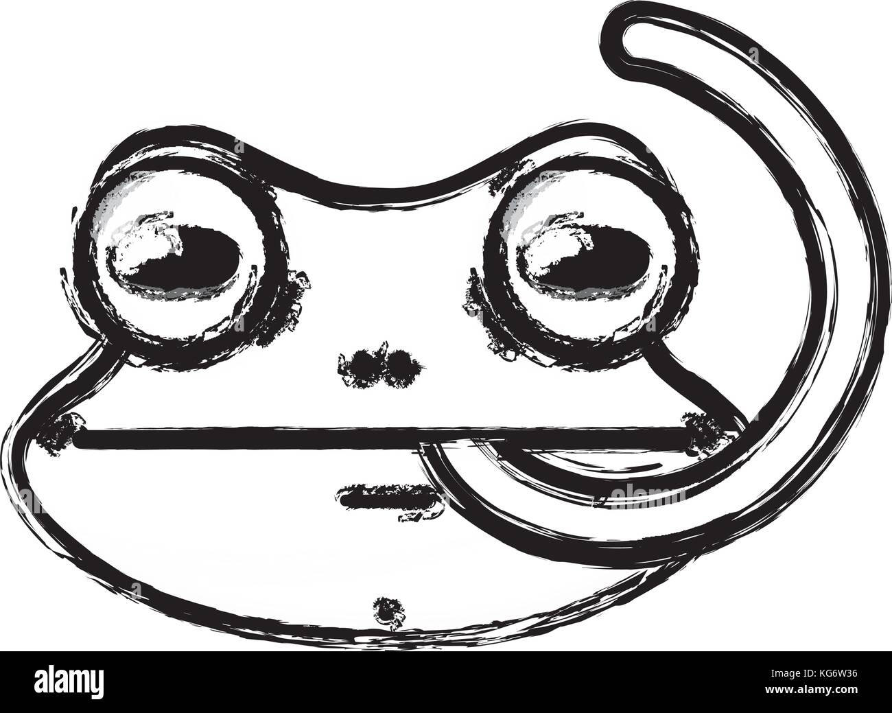 figure cute flog wild animal with tongue out vector illustration Stock ...