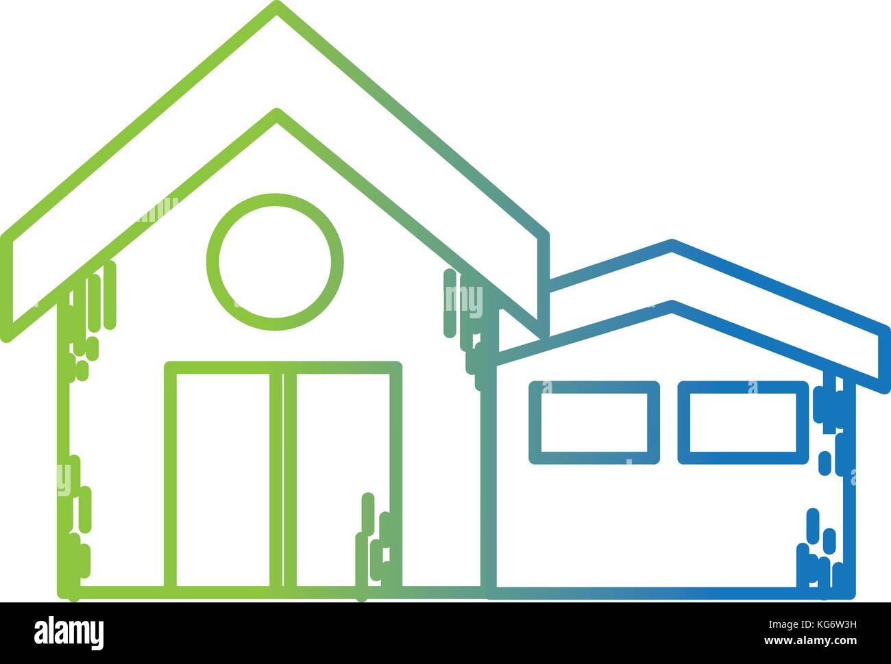 line clean house with roof and door design vector illustration Stock ...